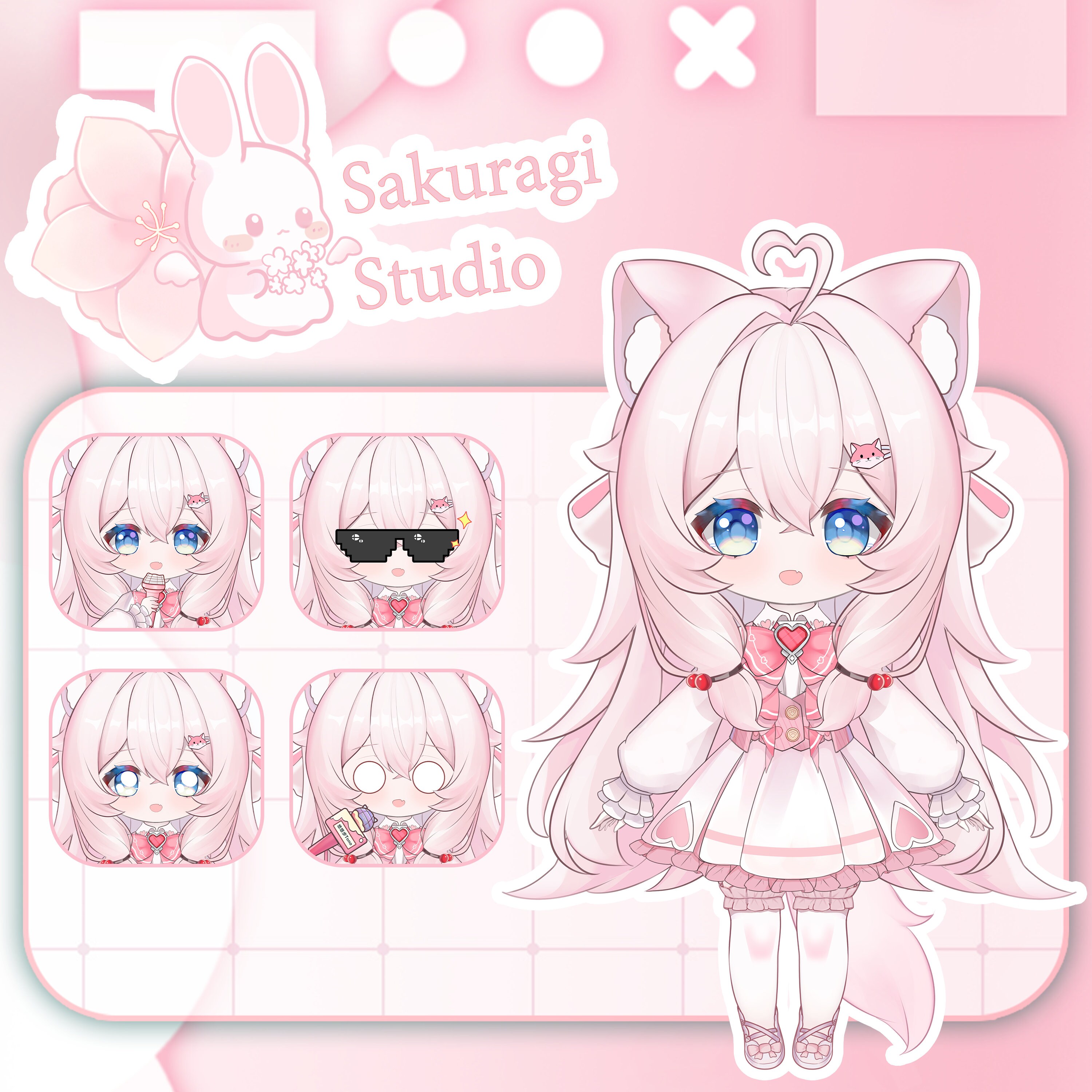 Custom Commission Chibi Vtuber Full Body Live2d Model - Fully Rigged ...