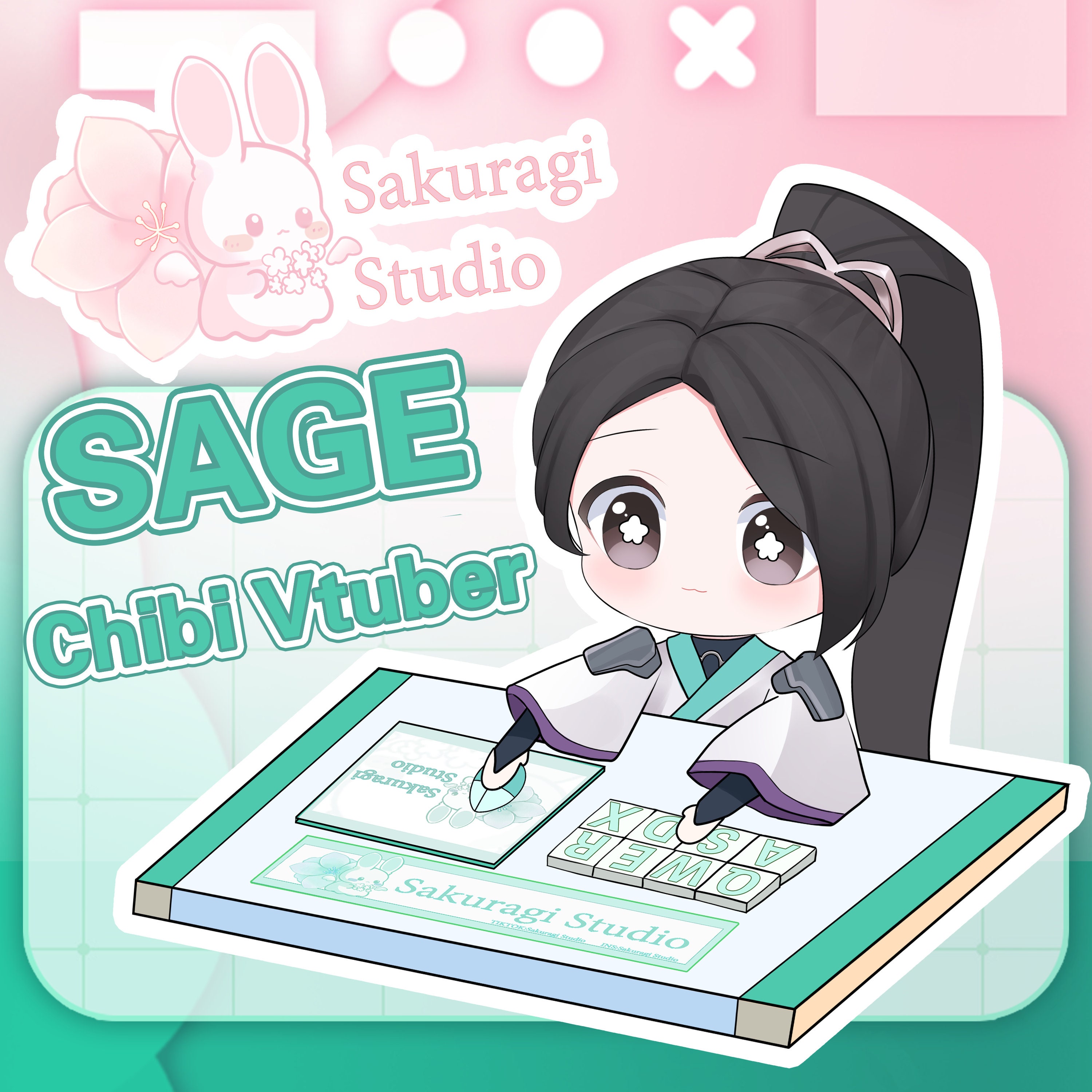 Sage Valorant Chibi Vtuber LIVE2D Model, Rigged, Ready to Use, Skills Responsive! (default ...