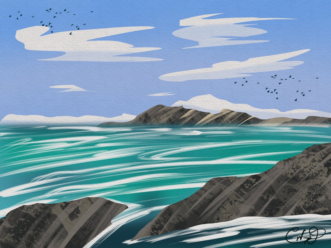 Landscape Digital Art-the Seas - Etsy