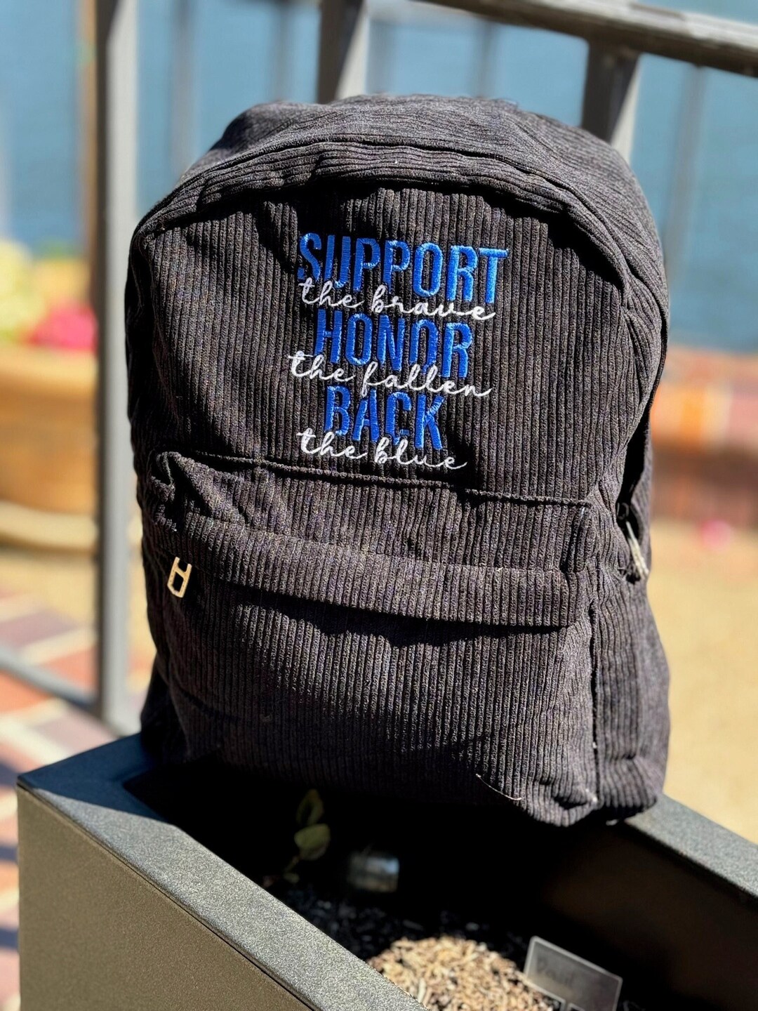 Thin Blue Line Backpack, Police Gift, Support Honor Back the Blue ...