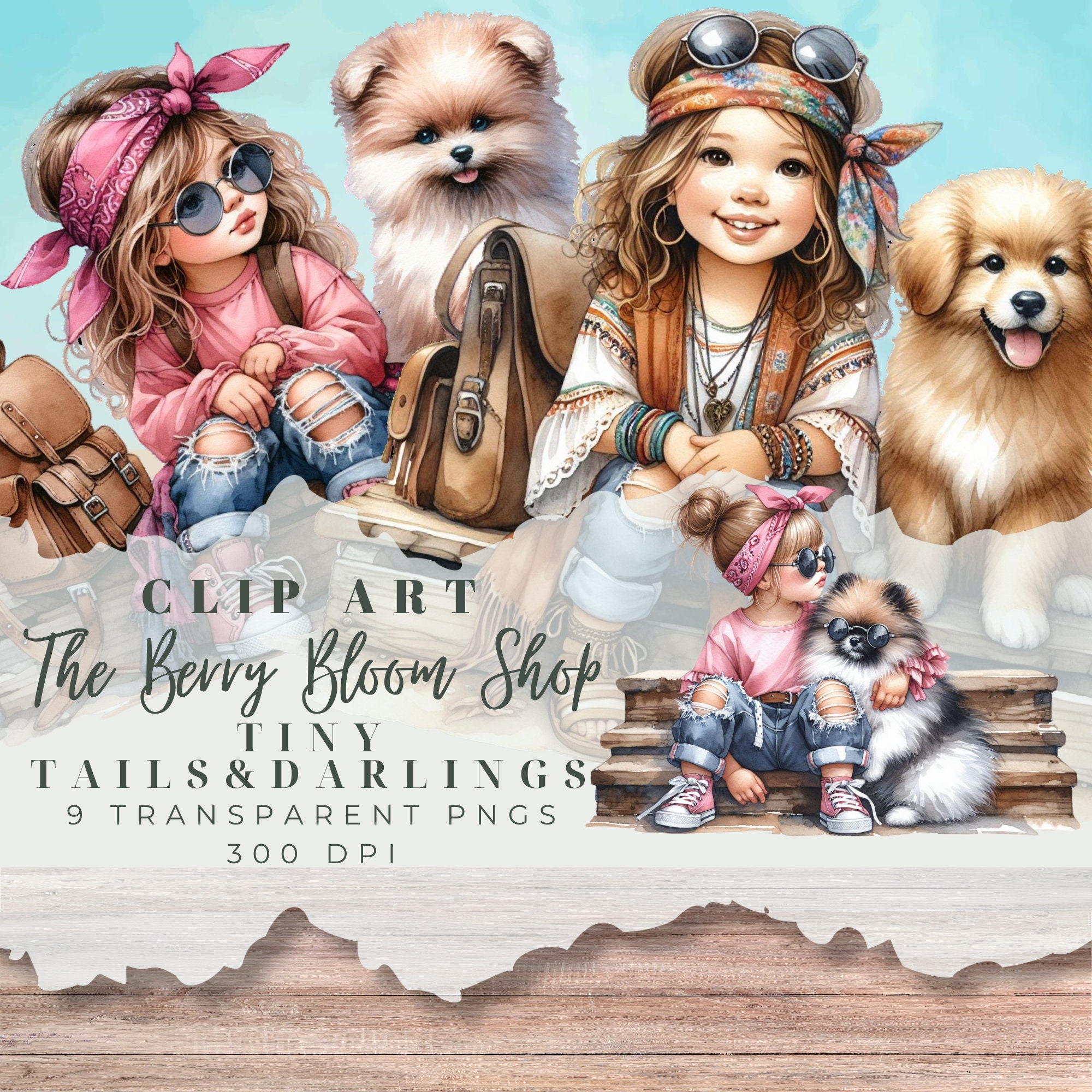 Whimsical Tiny Tails & Darling Babies, High Resolution Clip Art Set for ...