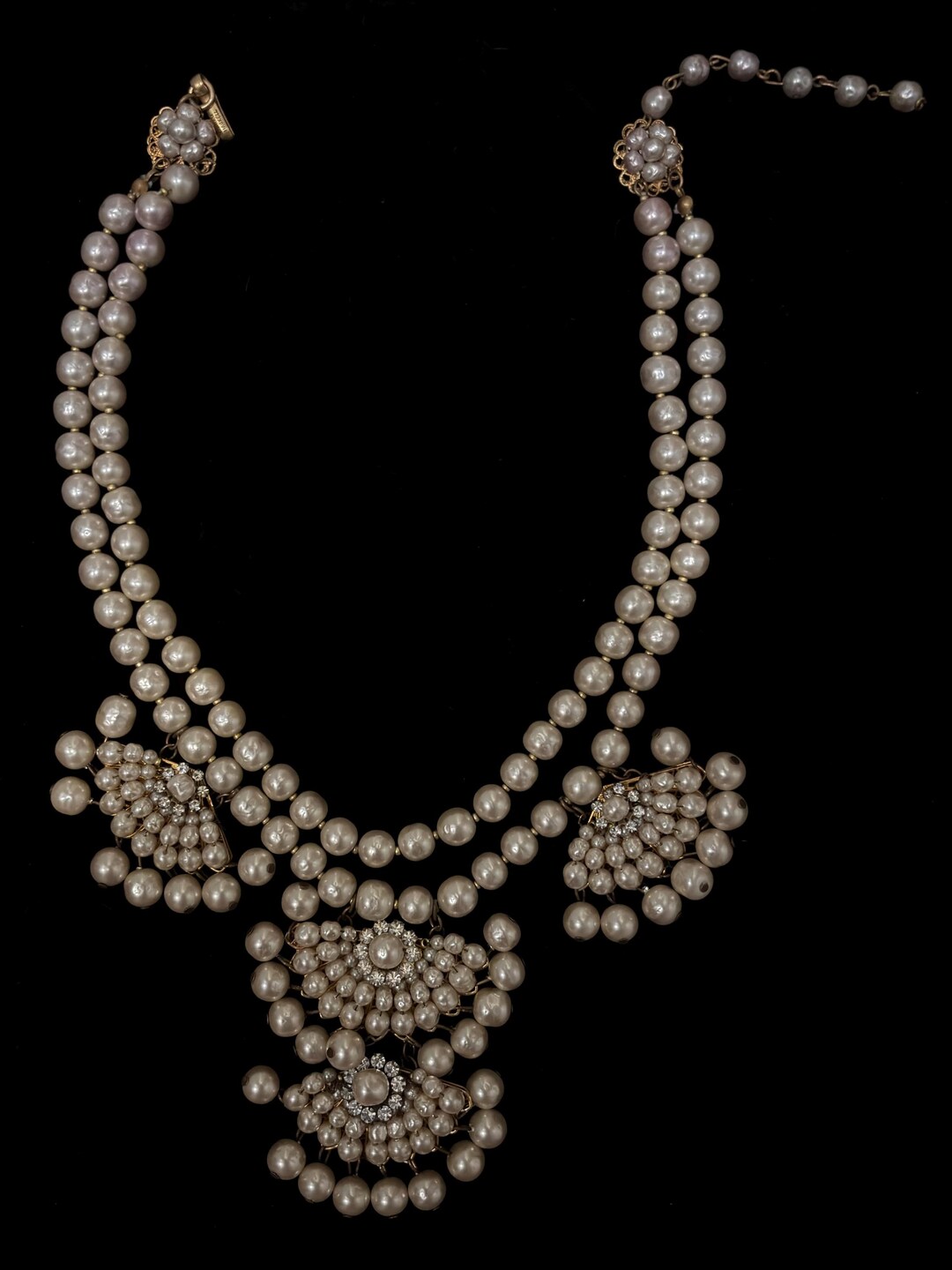 RARE Vintage Miriam Haskell Signed Baroque Pearl Statement Necklace - Etsy