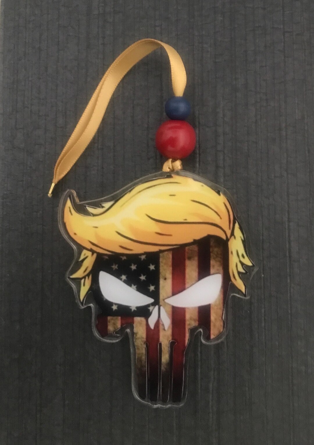 Trump Punisher Skull Ornament | Trump Acrylic Christmas Tree Ornament ...