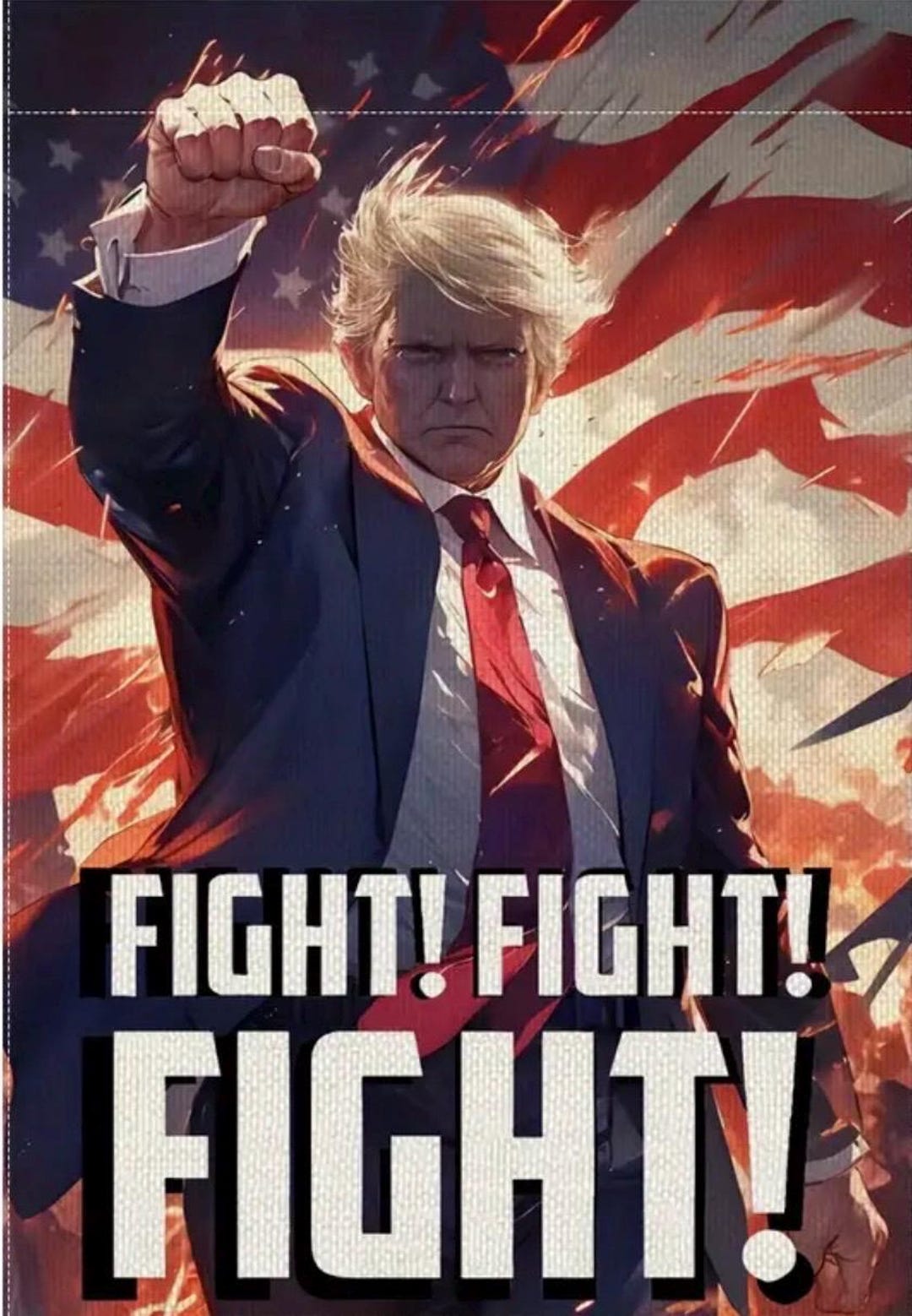 Trump Fight Garden Flag | Stand With Trump 2024 | Heavy Duty Burlap ...