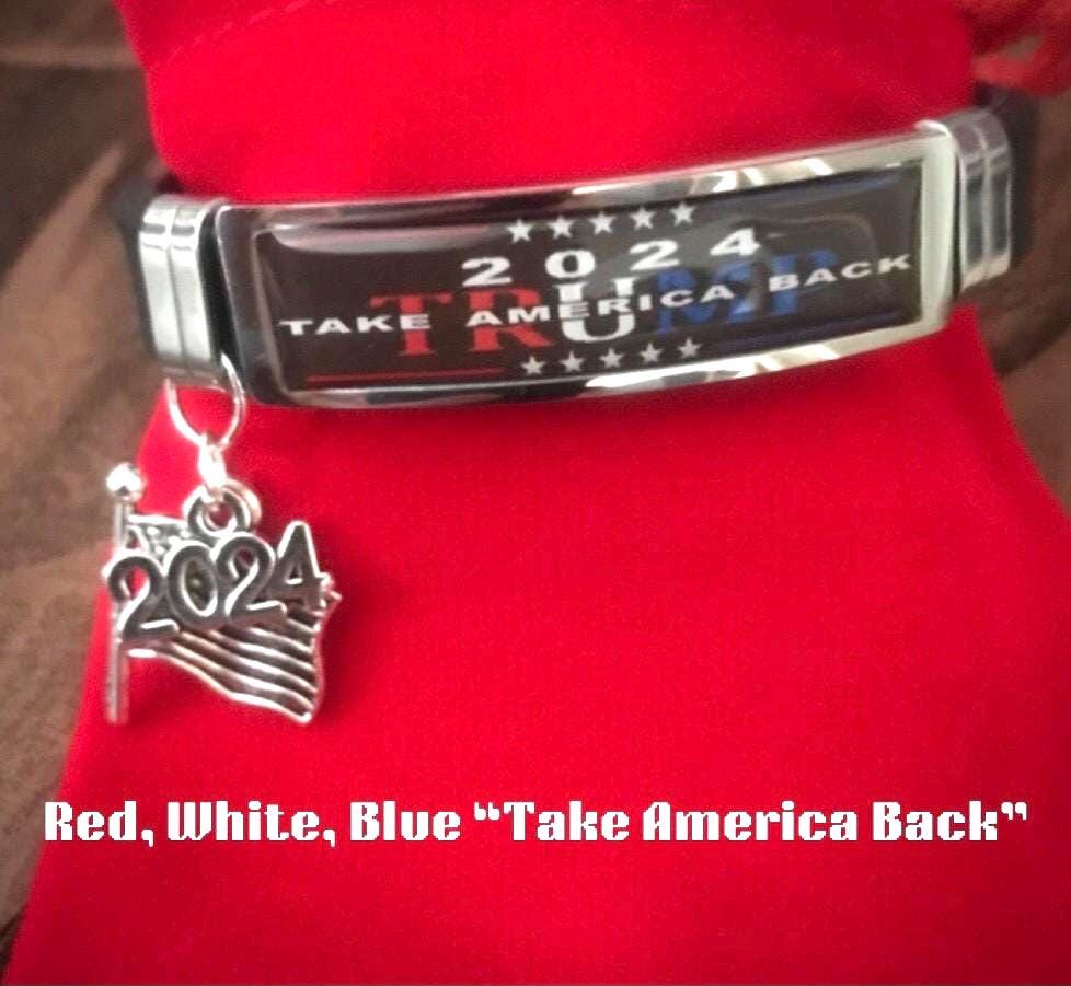 Trump 2024 Take America Back Bracelet | MAGA Bracelet | Silicone and ...