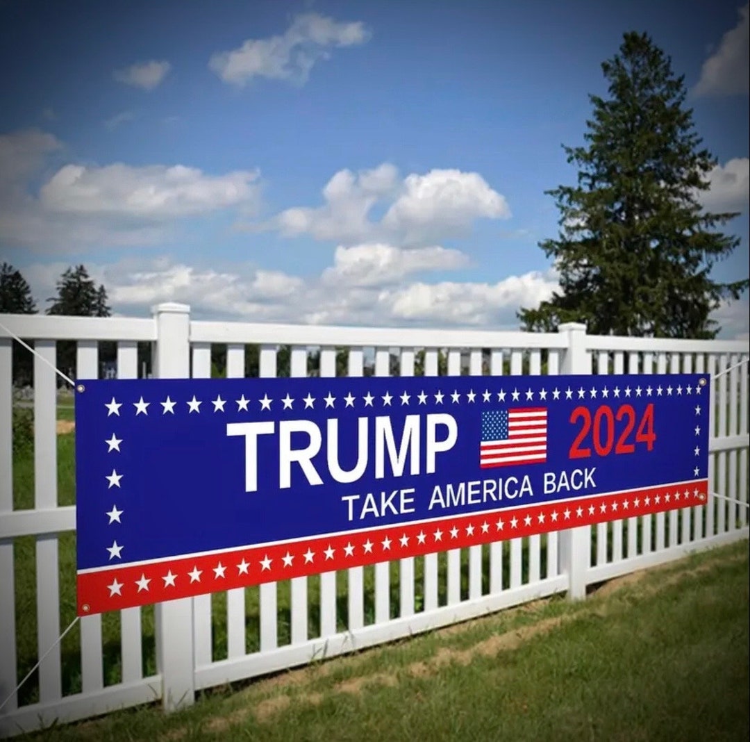 Trump 2024 Fence Banner Take America Back Banner Trump Yard Sign Stand ...