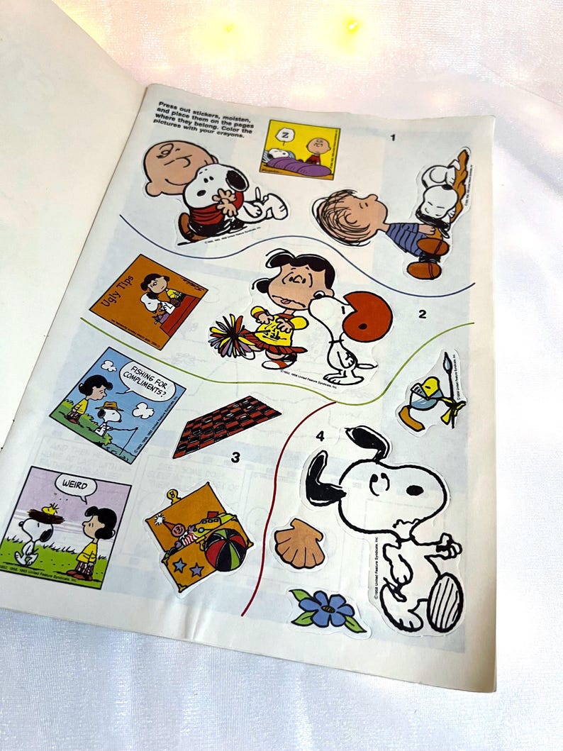 Vintage 1987 Snoopy and Friends Sticker Fun Activity Book Retro 80s ...