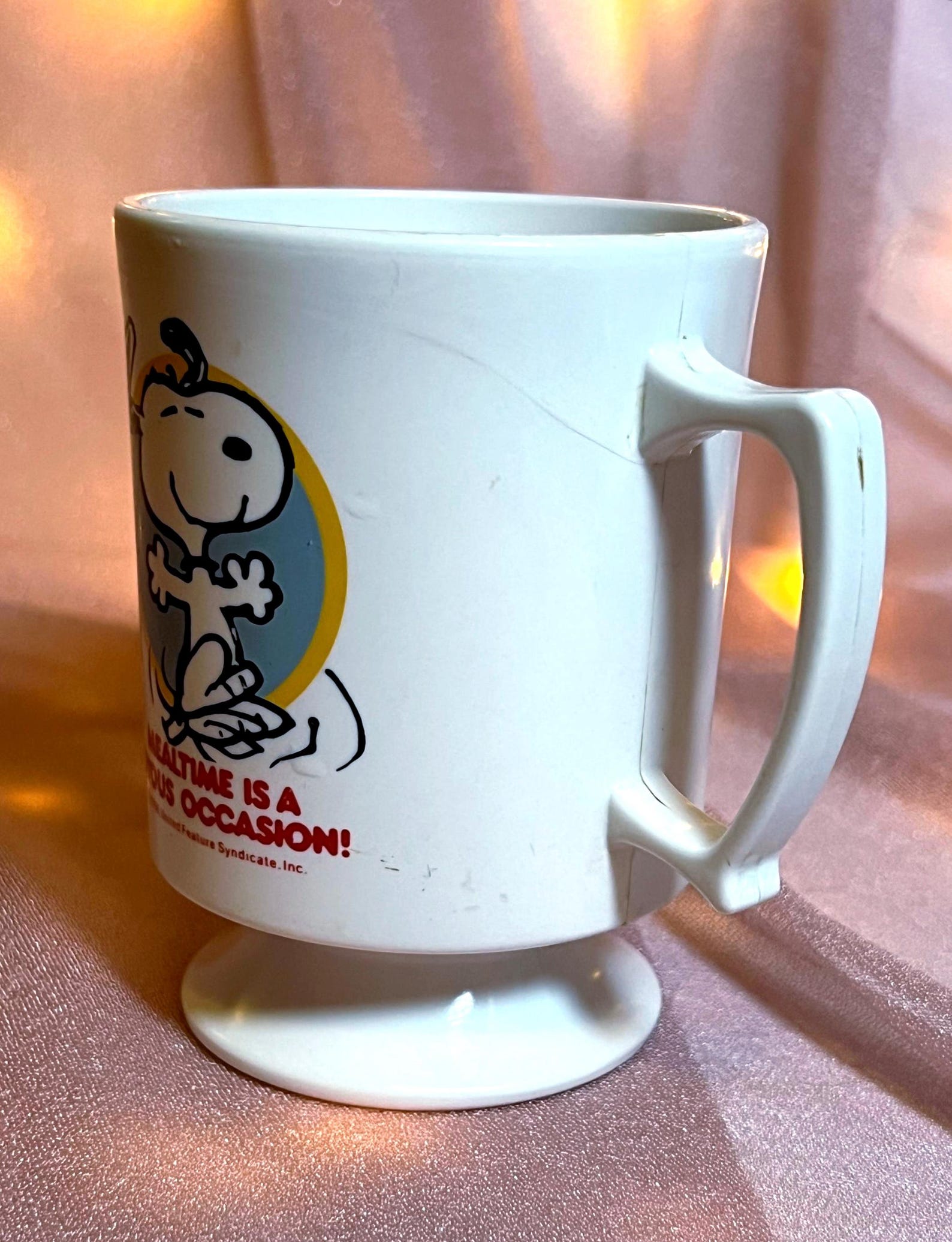 Vintage 1958 Snoopy Mealtime is A Joyous Occasion Childrens Cup Retro ...