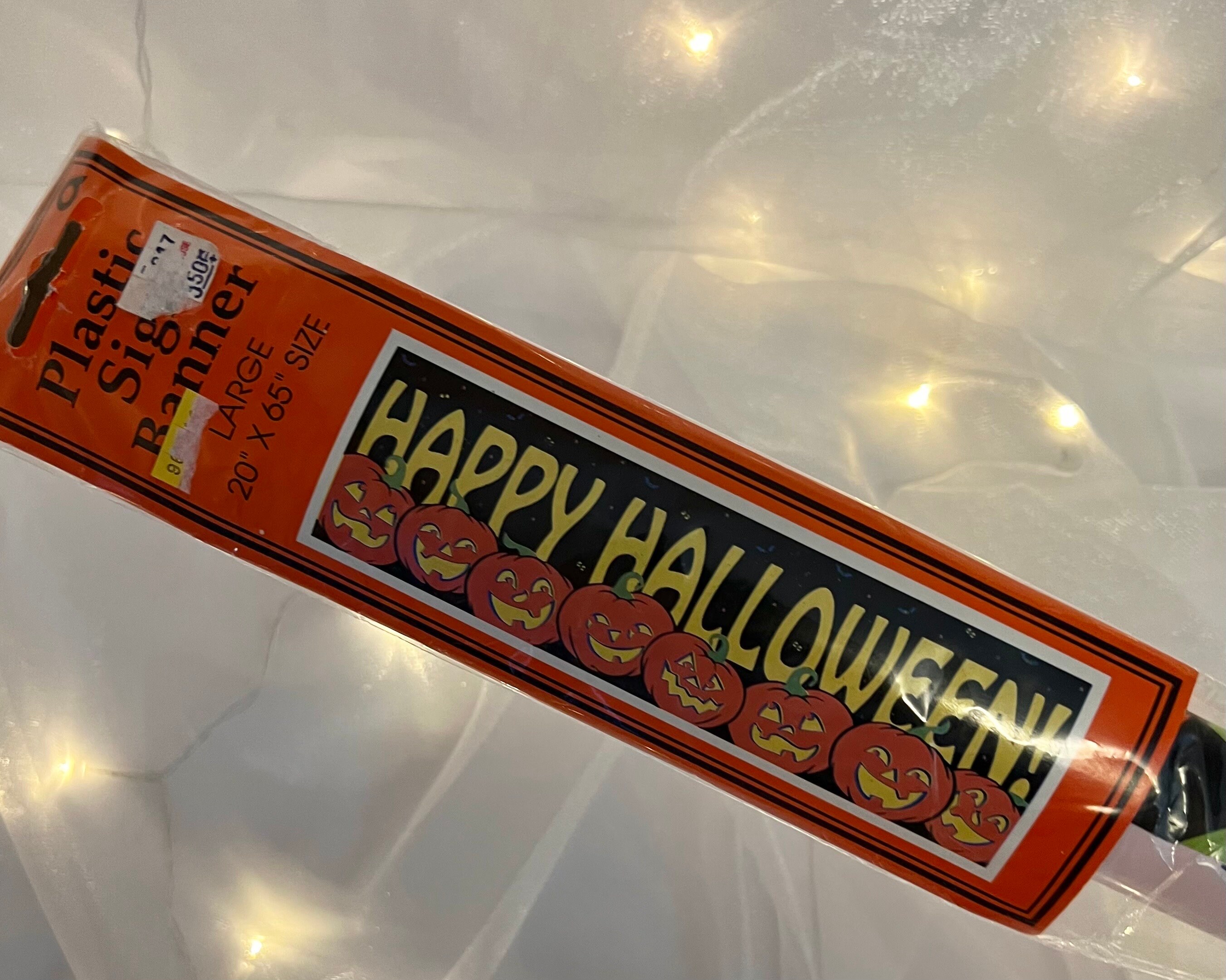 Vintage 90s Halloween Decor Impact Plastics Spooky Ghost Pumpkin Sign ...