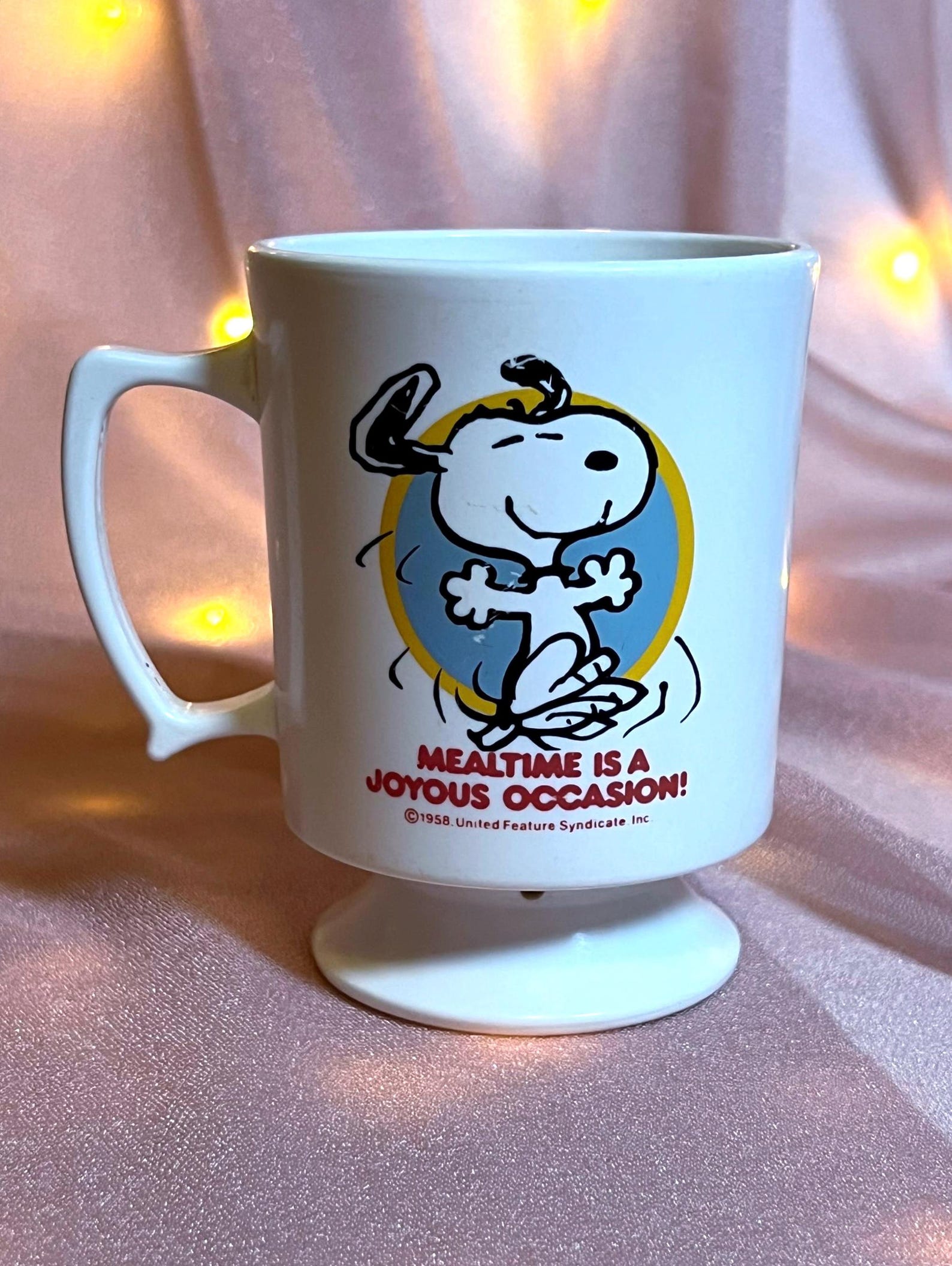 Vintage 1958 Snoopy Mealtime is A Joyous Occasion Children’s Cup Retro ...