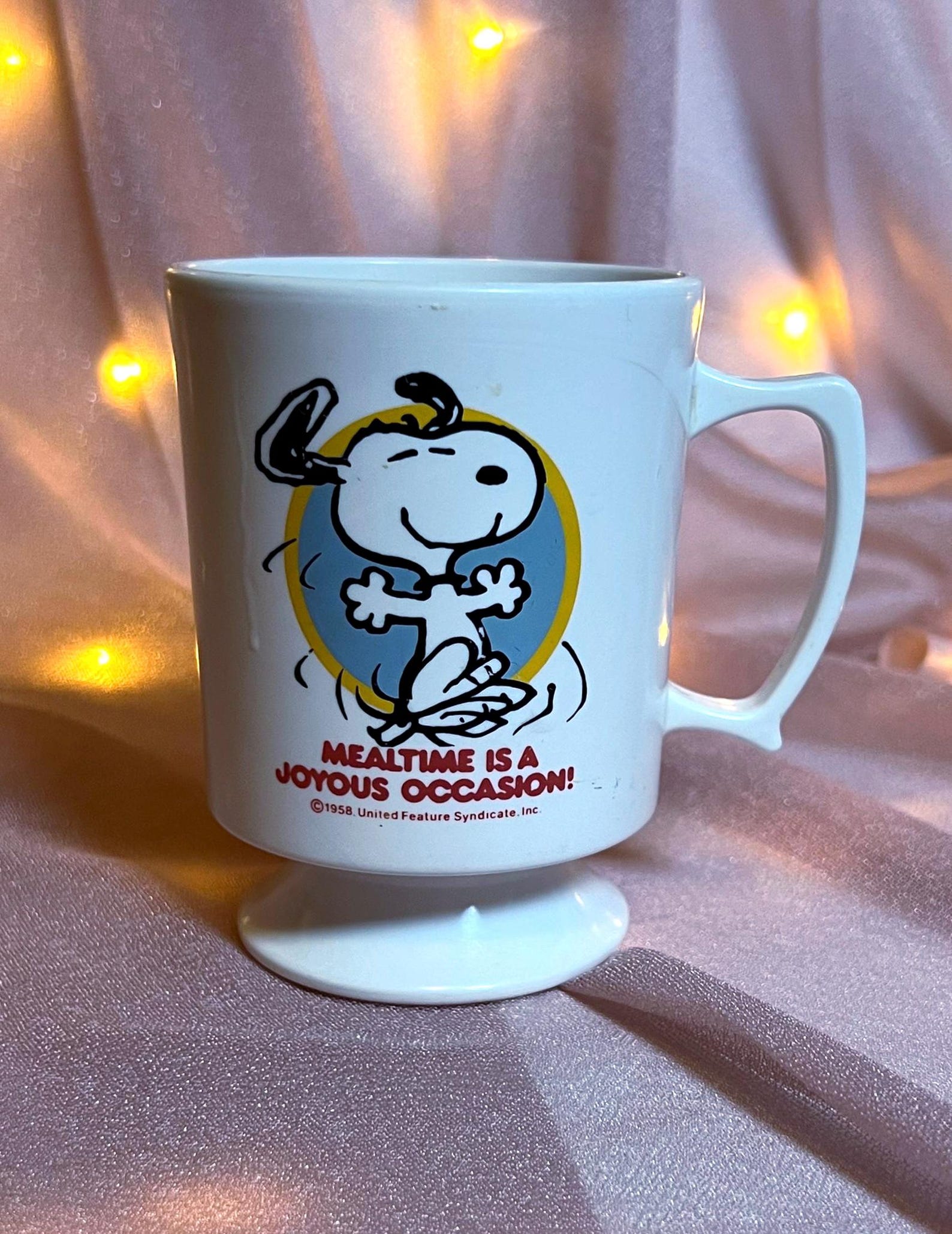 Vintage 1958 Snoopy Mealtime is A Joyous Occasion Children’s Cup Retro ...