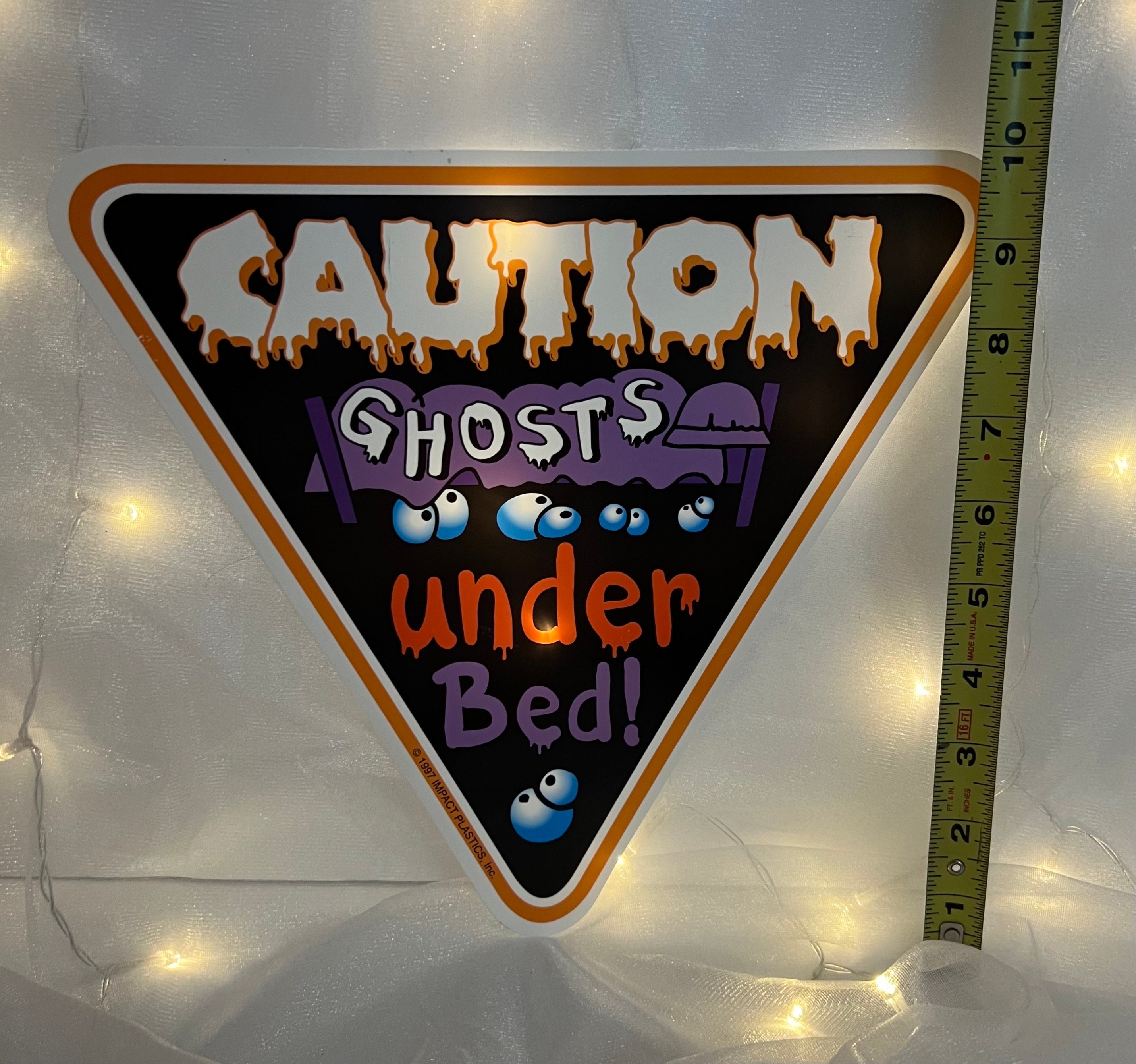 Vintage 90s Halloween Decor Impact Plastics Spooky Ghost Pumpkin Sign ...