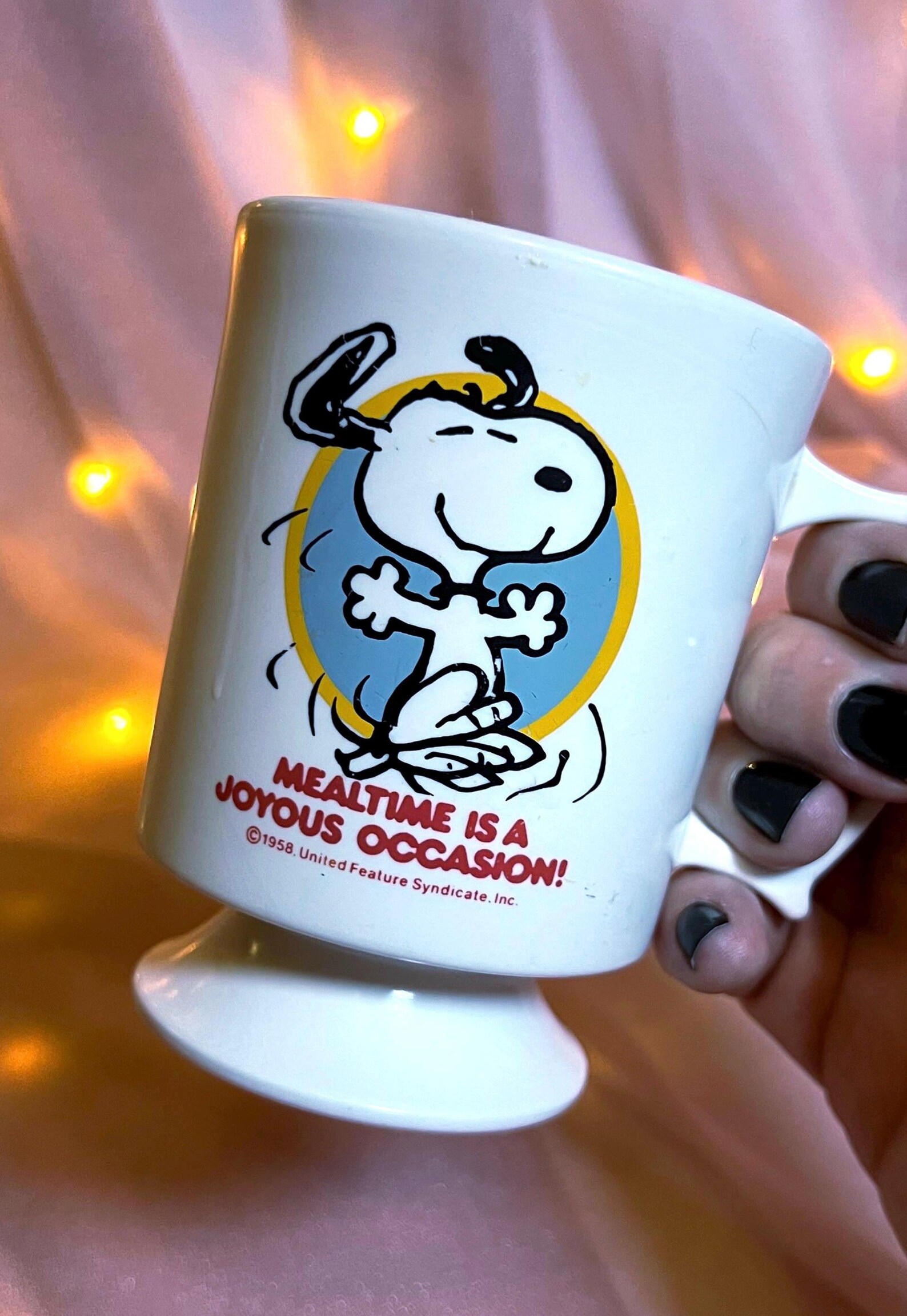Vintage 1958 Snoopy Mealtime is A Joyous Occasion Children’s Cup Retro ...