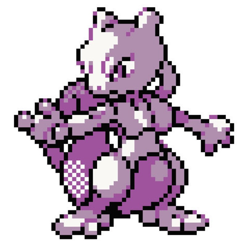 Mewtwo Pokemon Cross Stitch KIT - Etsy