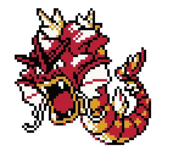 Shiny Gyarados Pixel Art