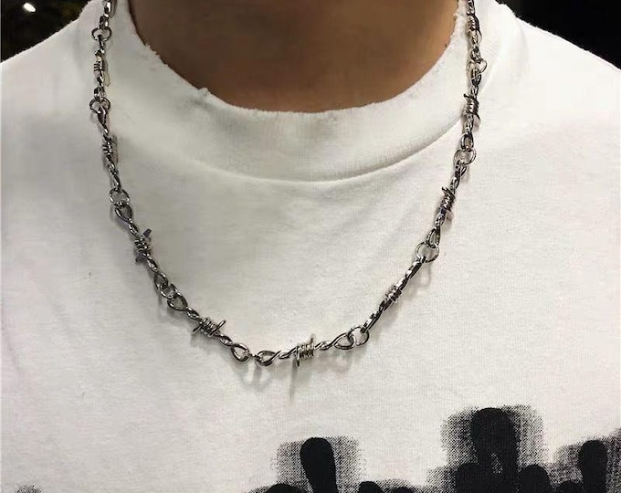 Barbed Wire Chunky Retro 90s Inspired Streetwear Necklace - Etsy