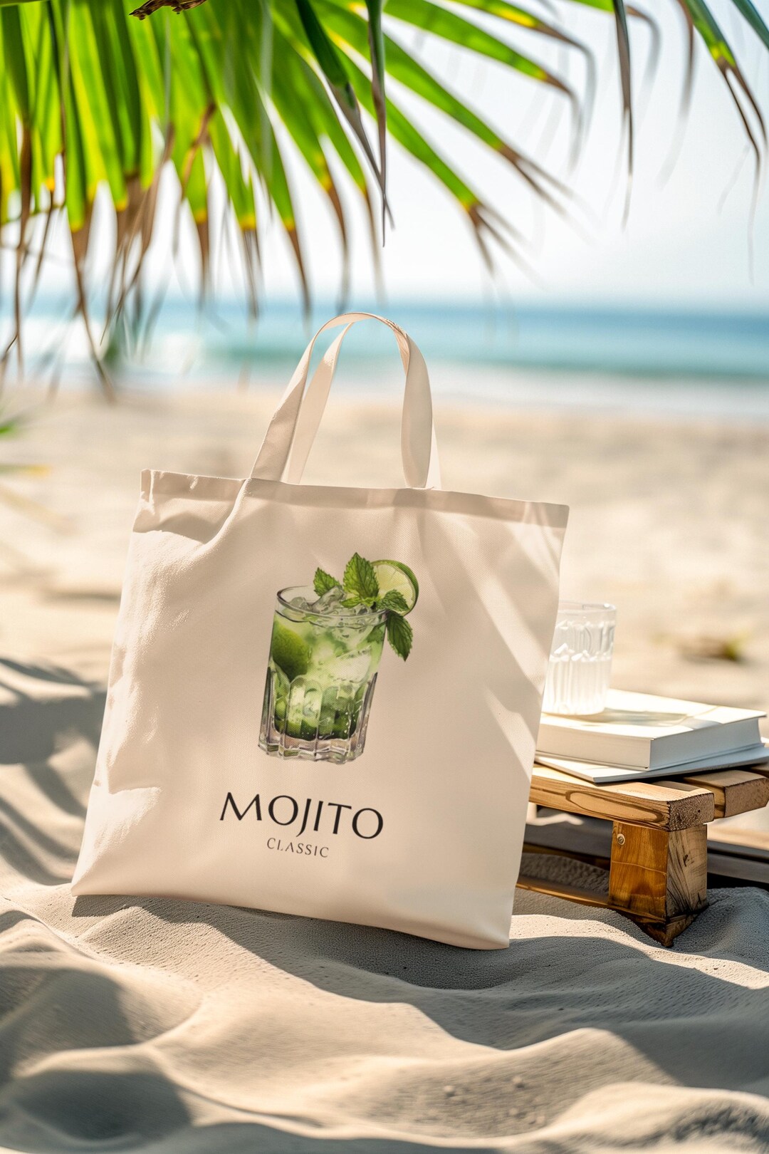 Mojito Tote Bag: Cotton Canvas Beach & Vacation Carryall - Etsy