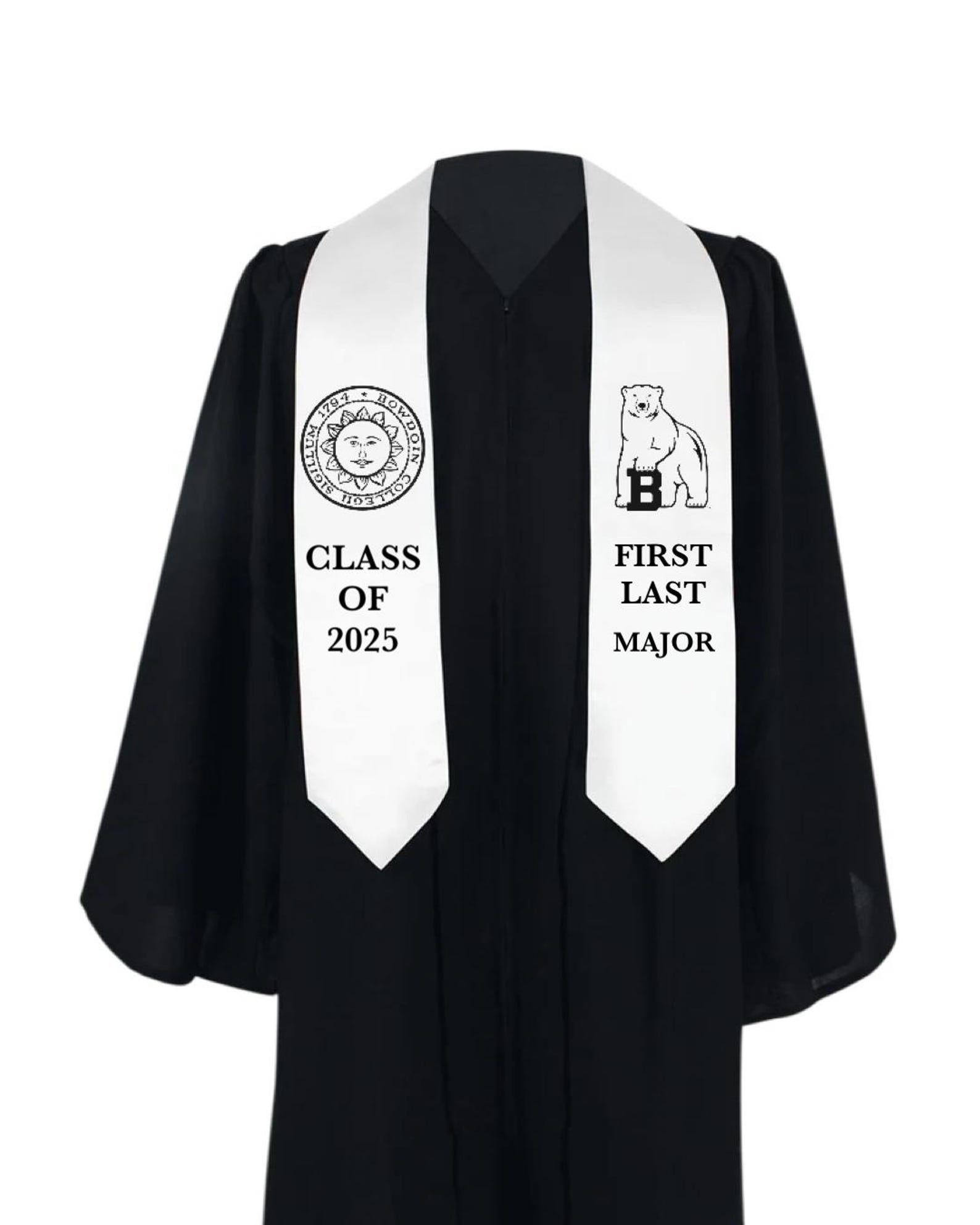 Custom Satin Graduation Stole: Personalized School Logo Sash - Etsy