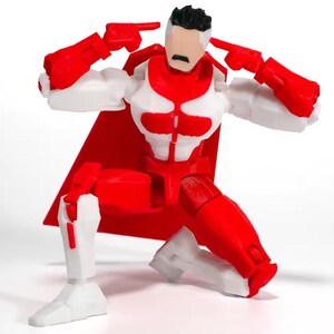 Low Poly Polygon 3D Printed Dynamic Figurines - Invincible and Omni-man ...