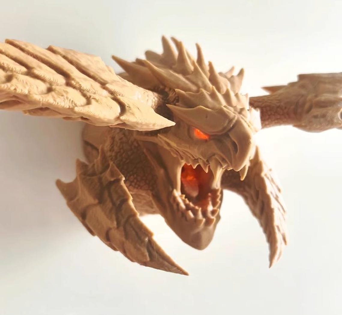 3D Printed Rey Dau Head With LED Lights - Monster Hunter Wilds MHW ...