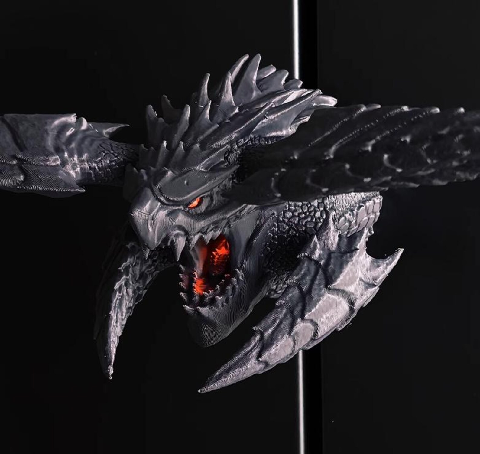 3D Printed Rey Dau Head With LED Lights - Monster Hunter Wilds MHW ...