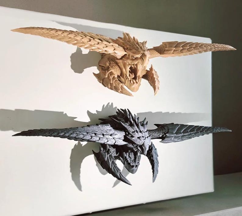 3D Printed Rey Dau Head With LED Lights - Monster Hunter Wilds MHW ...