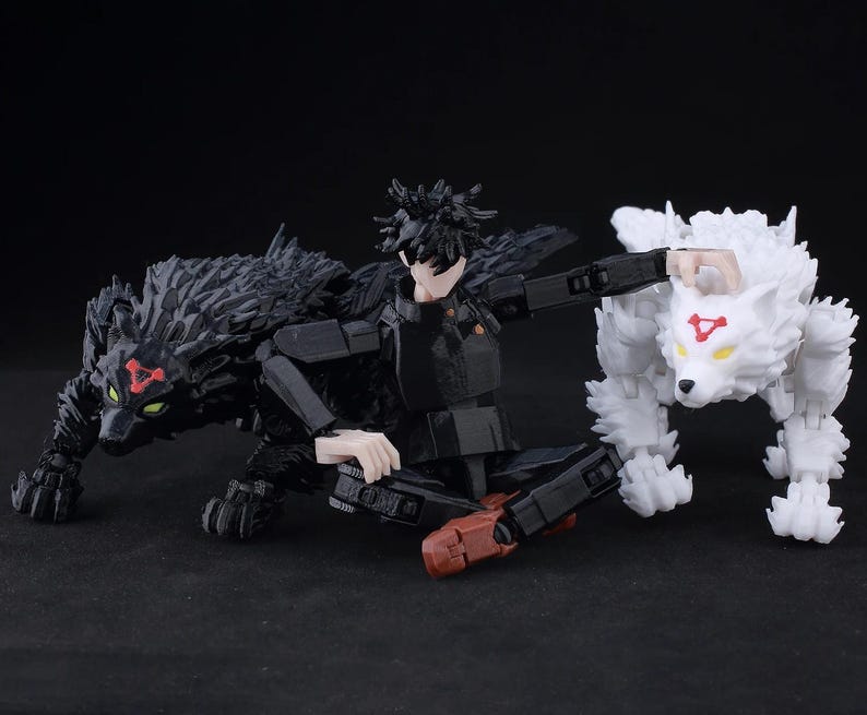 Low Poly Polygon 3D Printed Dynamic Figurines - Sukuna Gojo Satoru Toji ...