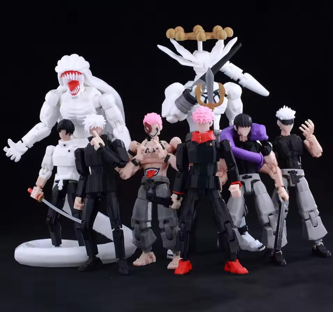 Low Poly Polygon 3D Printed Dynamic Figurines - Sukuna Gojo Satoru Toji ...