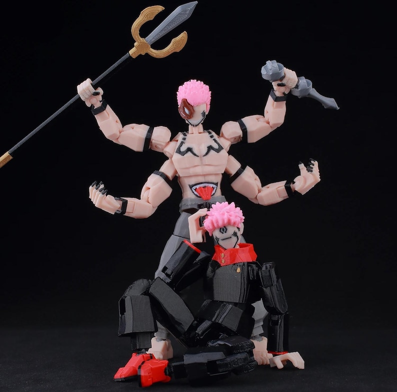 Low Poly Polygon 3D Printed Dynamic Figurines - Sukuna Gojo Satoru Toji ...