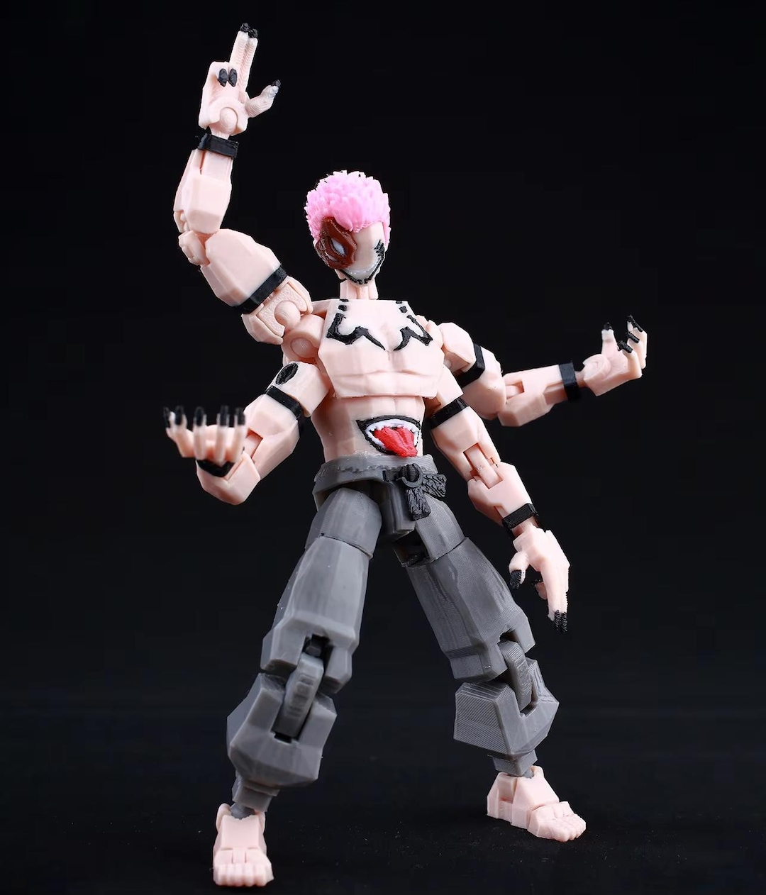 Low Poly Polygon 3D Printed Dynamic Figurines - Sukuna Gojo Satoru Toji ...