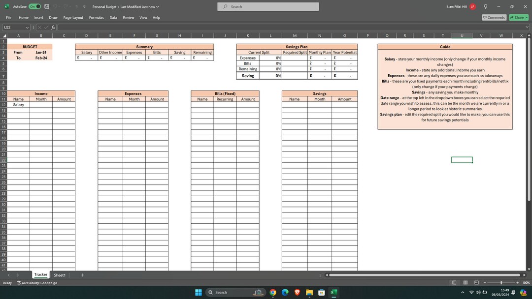 Simple and Easy to Use Personal Budget Tailored to Help You Achieving ...