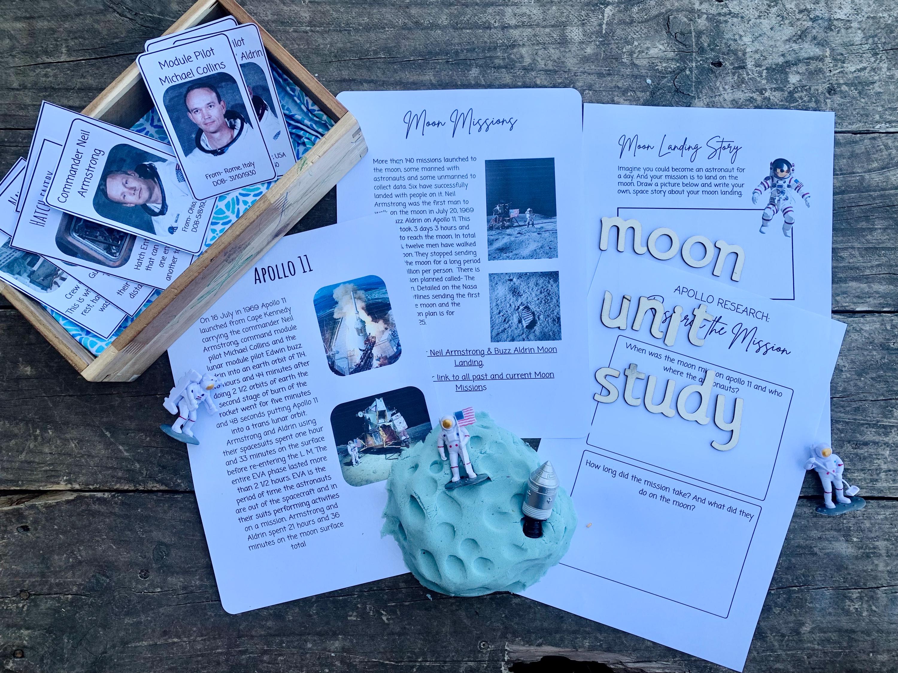 Space Unit Study and Moon Phase Unit Study Bundle, Homeschool ...