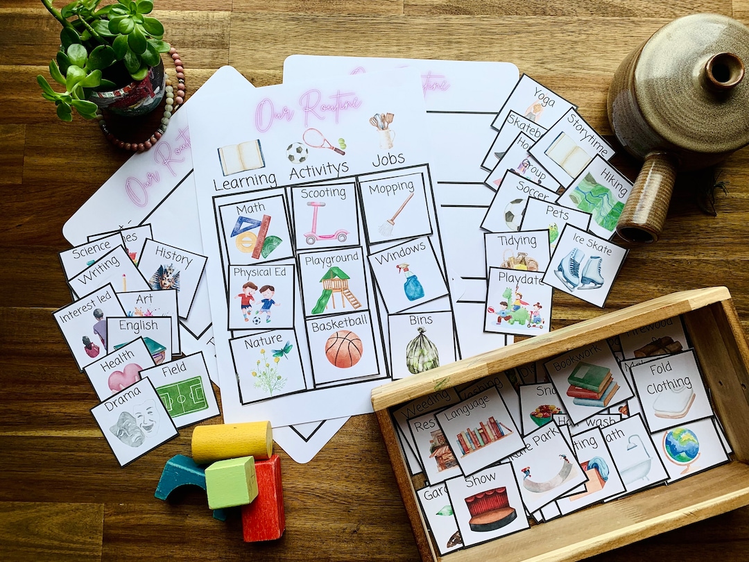 Daily Rhythm Cards and Visual Schedule, Homeschool, Educational ...
