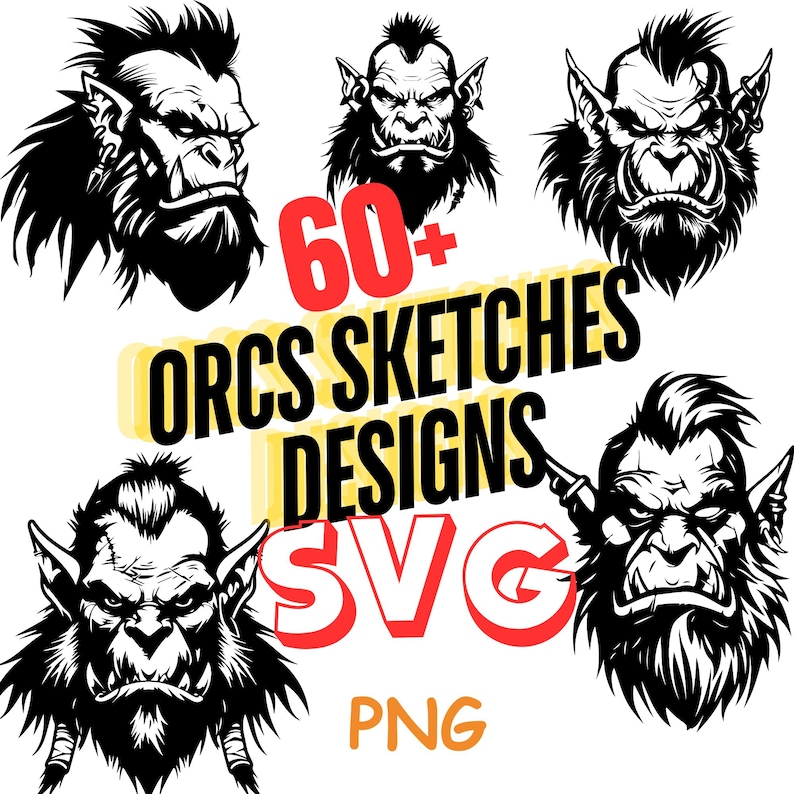 60+ Orcs Sketches Warriors Middle Earth Digital Files, SVG, 300 DPI ...