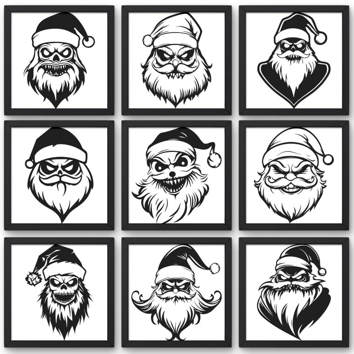 40 Demonic Santa Vector Designs, Scary Christmas Clipart (SVG, PNG) - Etsy