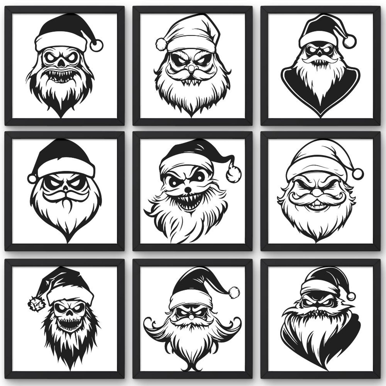 40 Demonic Santa Vector Designs, Scary Christmas Clipart (SVG, PNG) - Etsy