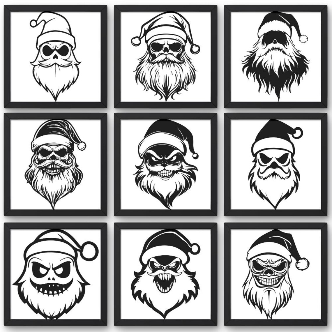 40 Demonic Santa Vector Designs, Scary Christmas Clipart (SVG, PNG) - Etsy