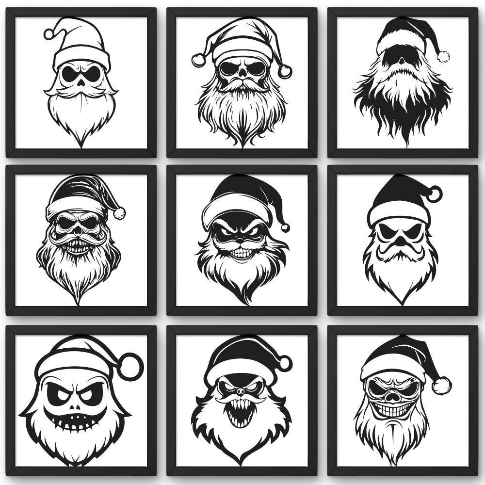 40 Demonic Santa Vector Designs, Scary Christmas Clipart (SVG, PNG) - Etsy