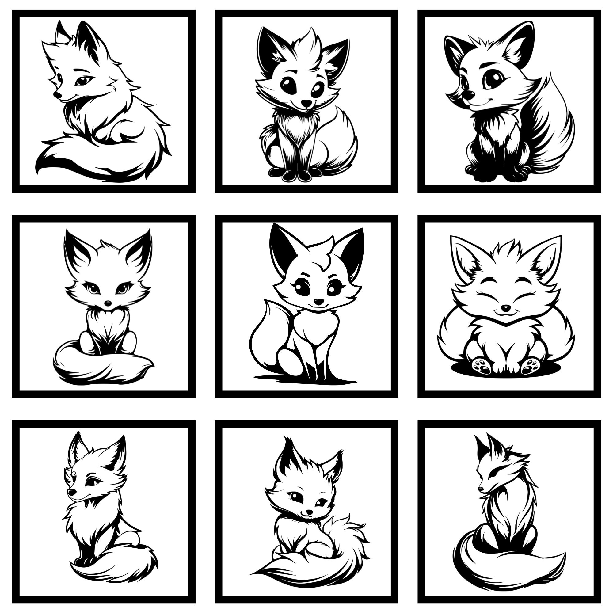20 Cute Fox Design, 300 DPI Transparent Background, High Resolution ...
