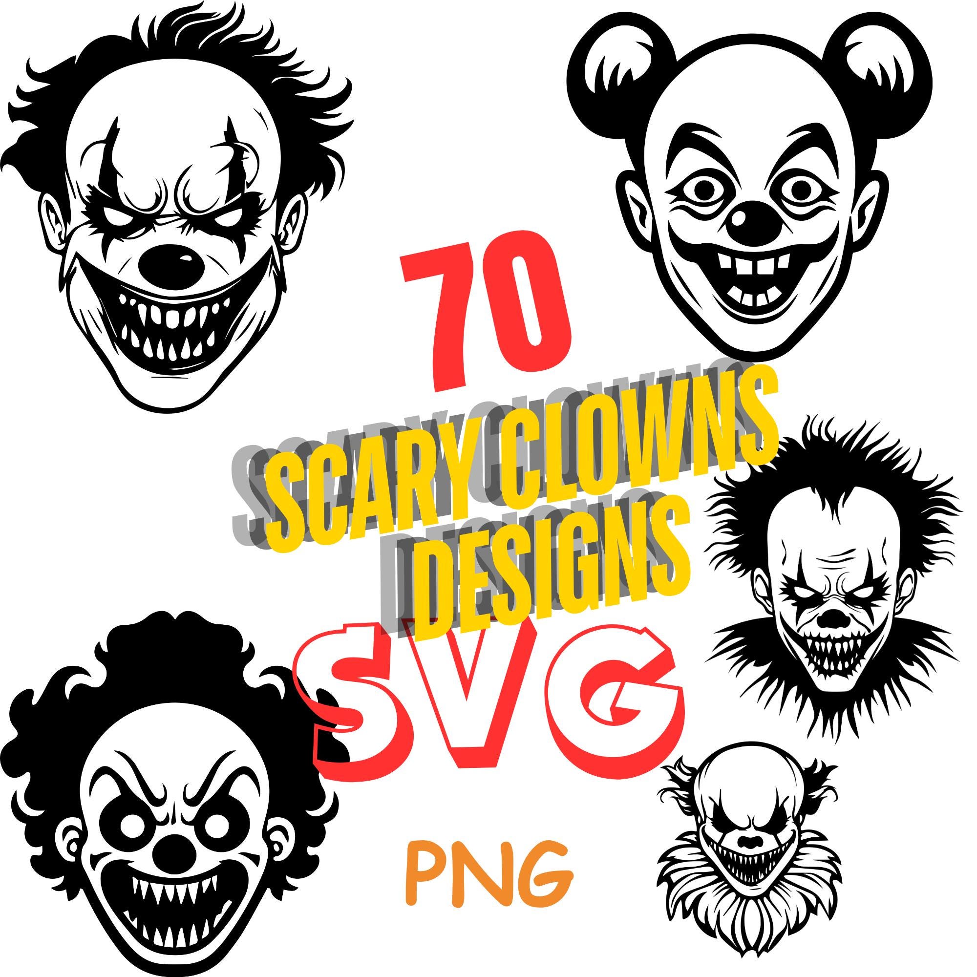 70 PNG and SVG Scary Clown Designs, Transparent Background, Circus ...