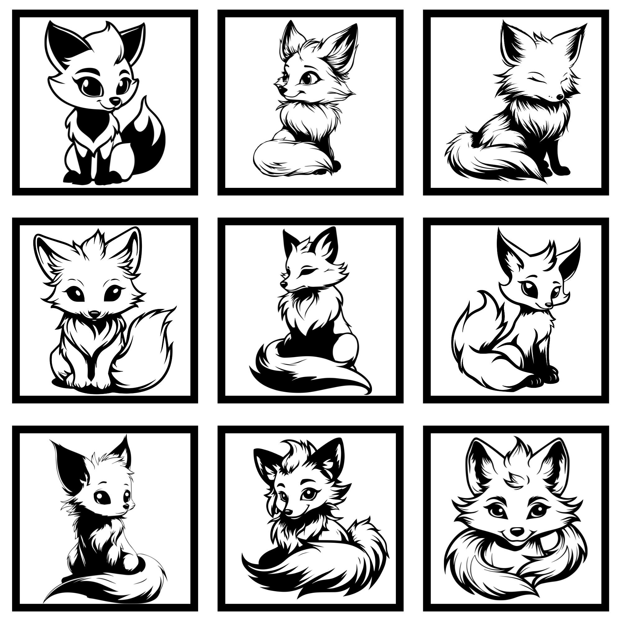 20 Cute Fox Design, 300 DPI Transparent Background, High Resolution ...