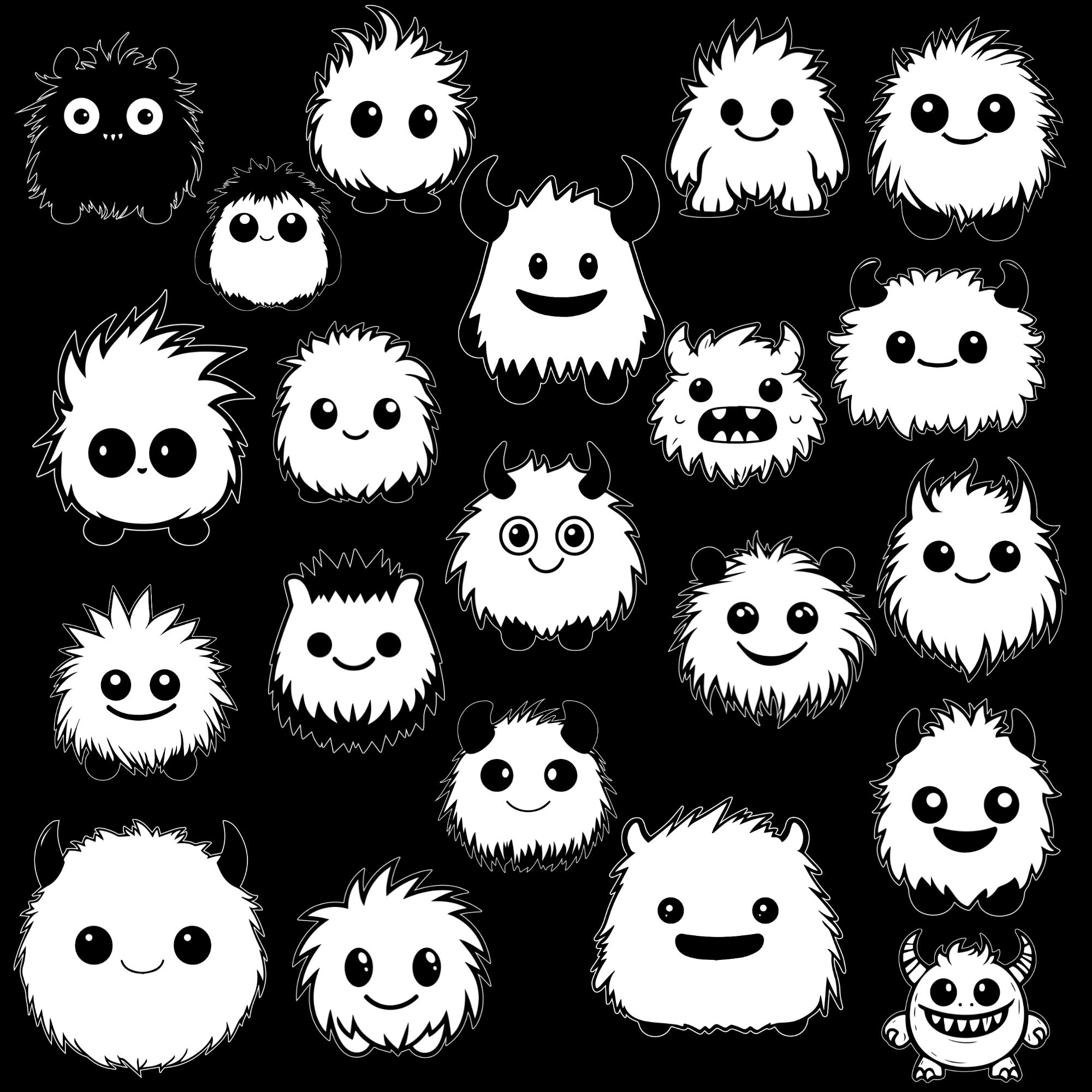 Cute Monster Clipart, 70 Fluffy Creatures, SVG PNG (digital Files) - Etsy