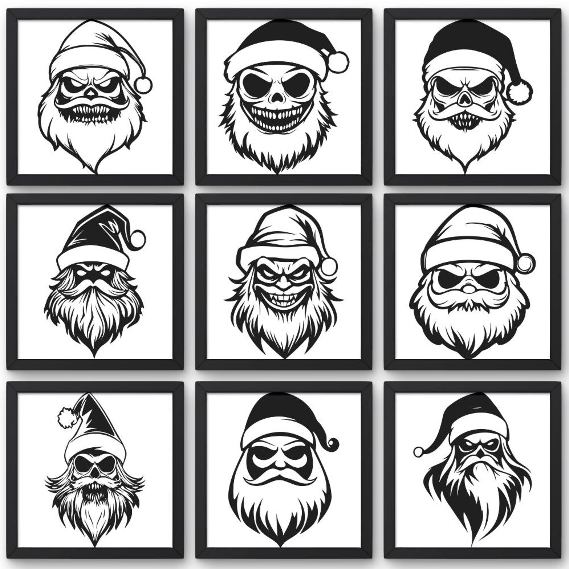 40 Demonic Santa Vector Designs, Scary Christmas Clipart (SVG, PNG) - Etsy