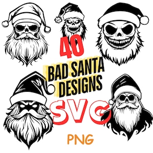 40 Demonic Santa Vector Designs, Scary Christmas Clipart (SVG, PNG) - Etsy