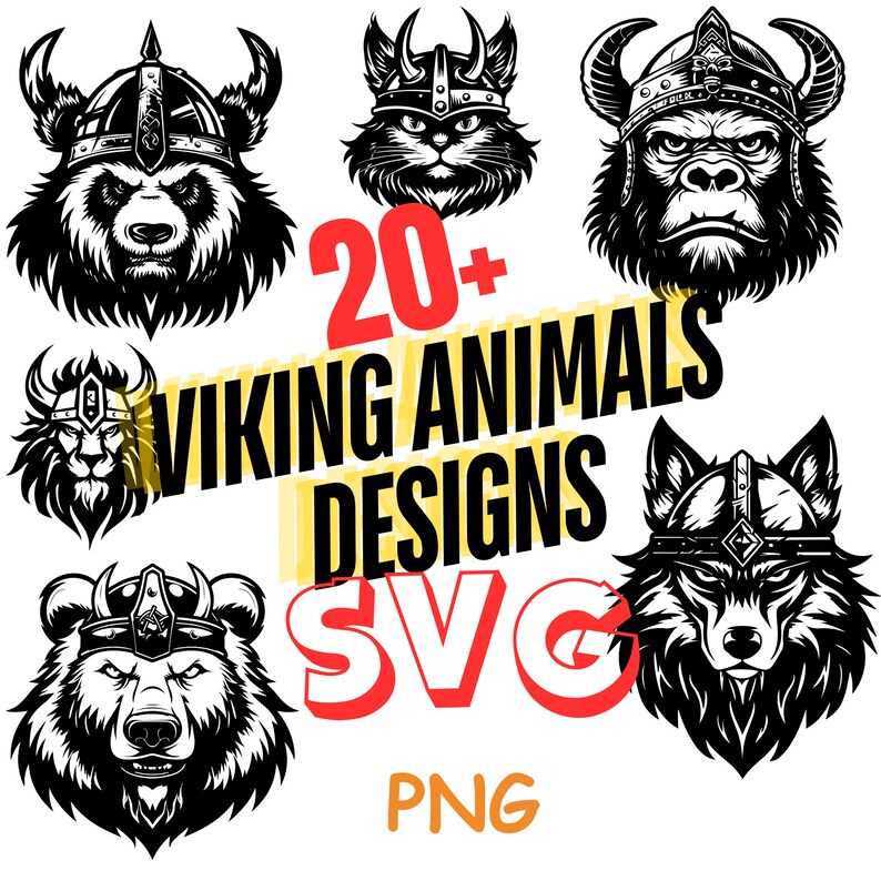 20+ Viking Animals Digital Designs, SVG, 300 DPI Transparent Background ...