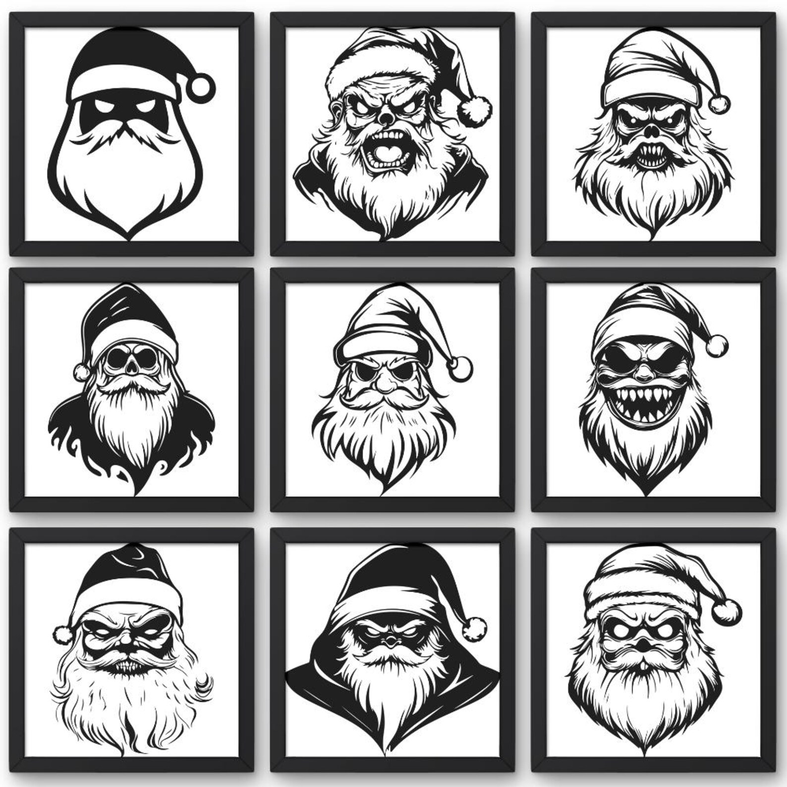 40 Demonic Santa Vector Designs, Scary Christmas Clipart (SVG, PNG) - Etsy