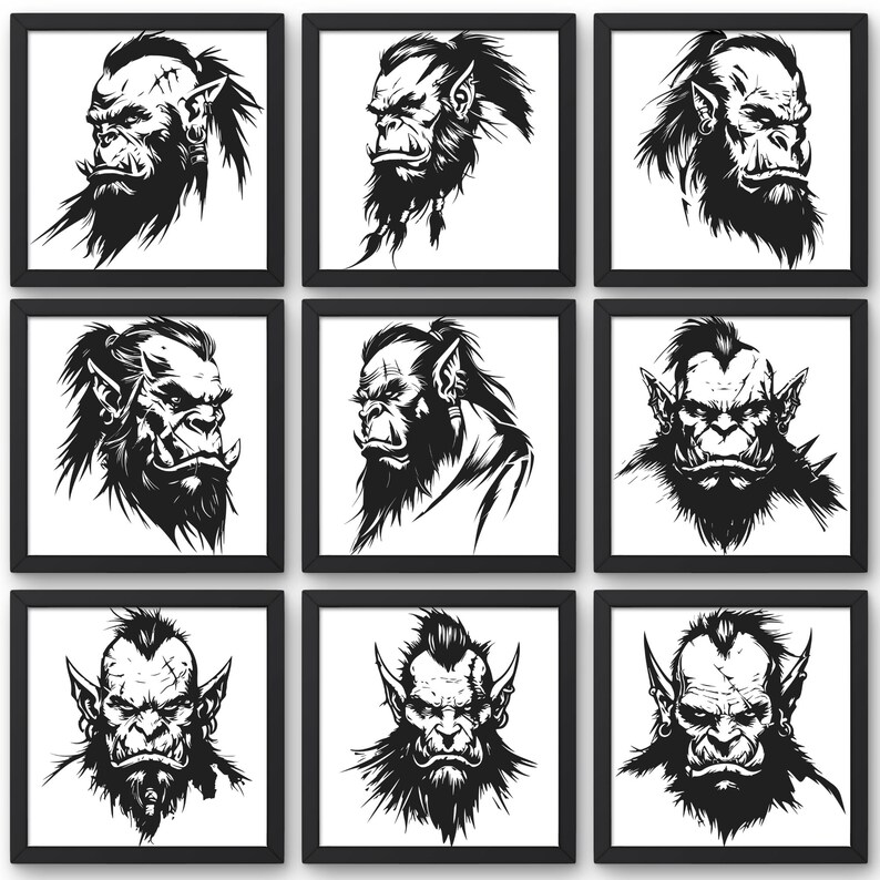 60+ Orcs Sketches Warriors Middle Earth Digital Files, SVG, 300 DPI ...