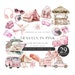 Watercolor Travels in Pink Clipart Pack, Vacation, Holiday, Girls Trip ...