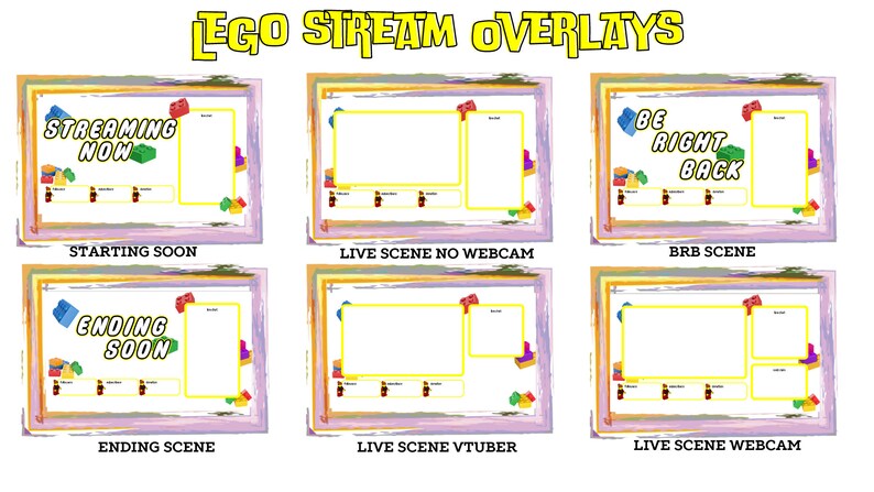 Build Your Stream With Our Colorful Bricks Themed Overlay! Buy One Free ...