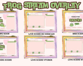 Cutesy Froggy Twitch Overlays - Etsy
